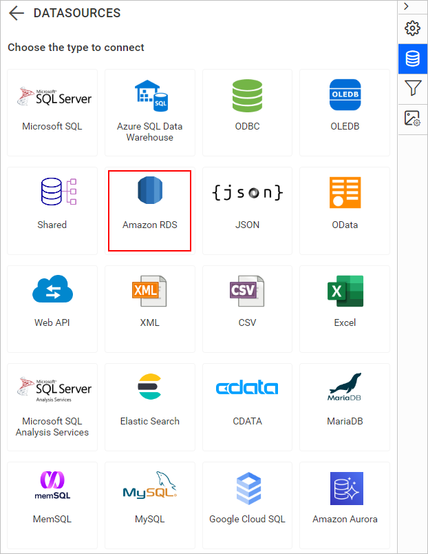 Connect To Amazon RDS Data Source Cloud Reporting