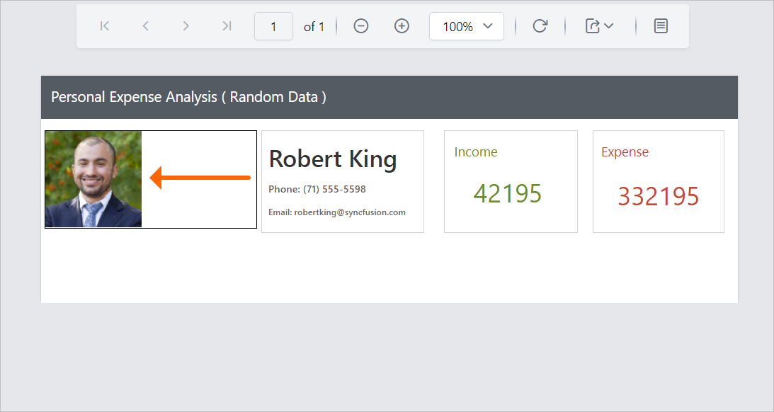 Image custom properties | Angular 9 Report Viewer
