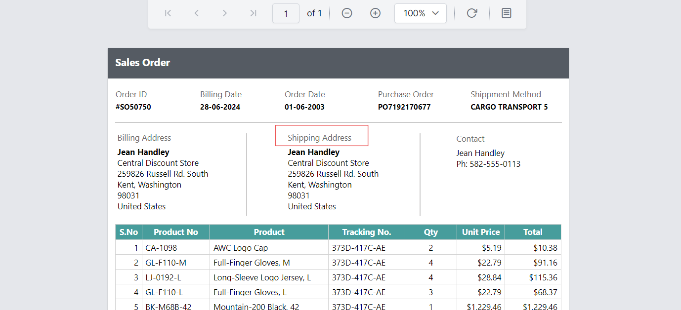 Textbox custom properties | Angular 9 Report Viewer