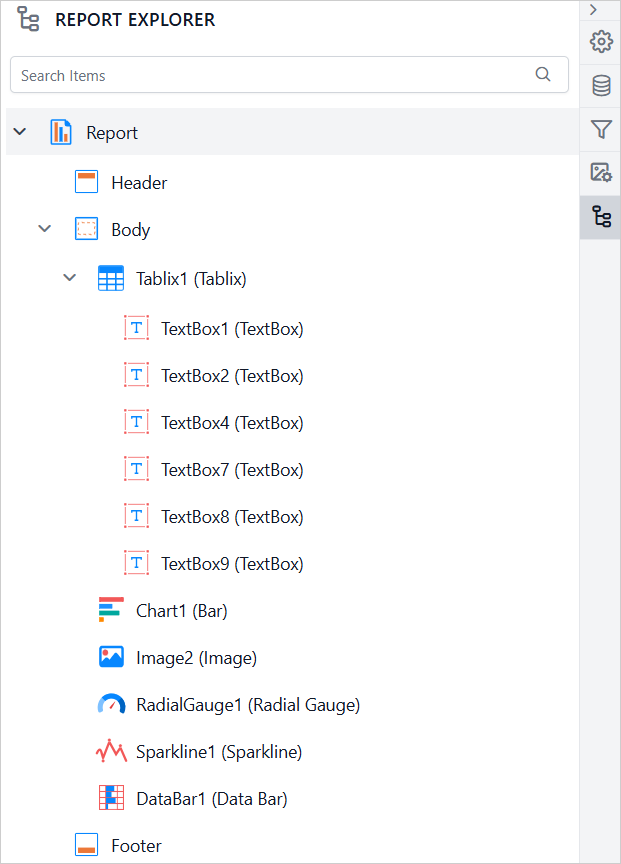 Report Explorer | Bold Reports Designer ASP.NET Core