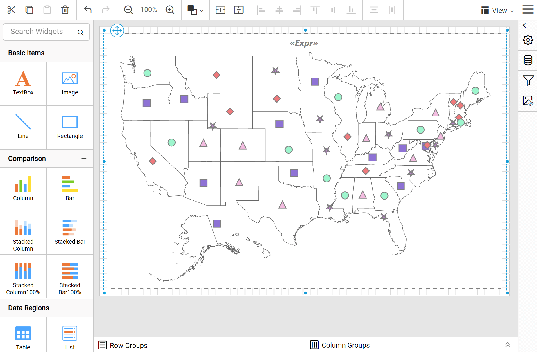 Design map using marker rule | Bold Reports ASP.NET Core