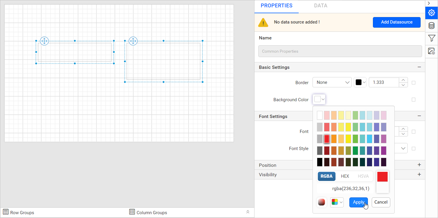 Report Item Multiselection | Bold Reports Blazor