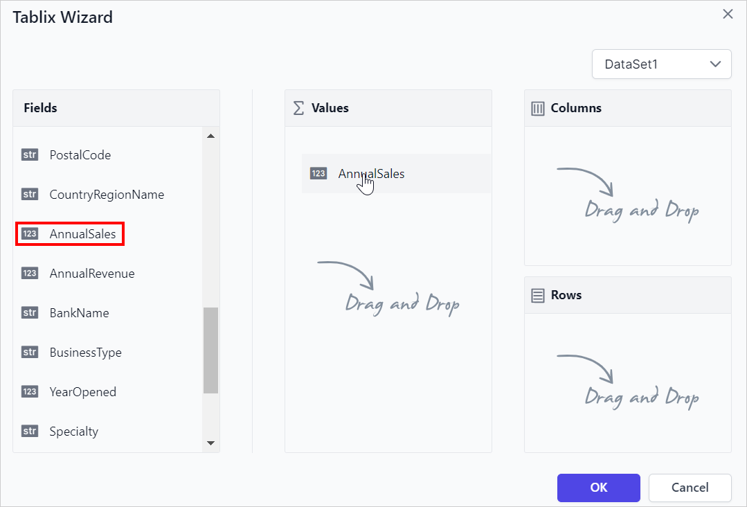 Design Report Using Tablix Wizard Bold Report Aspnet Core