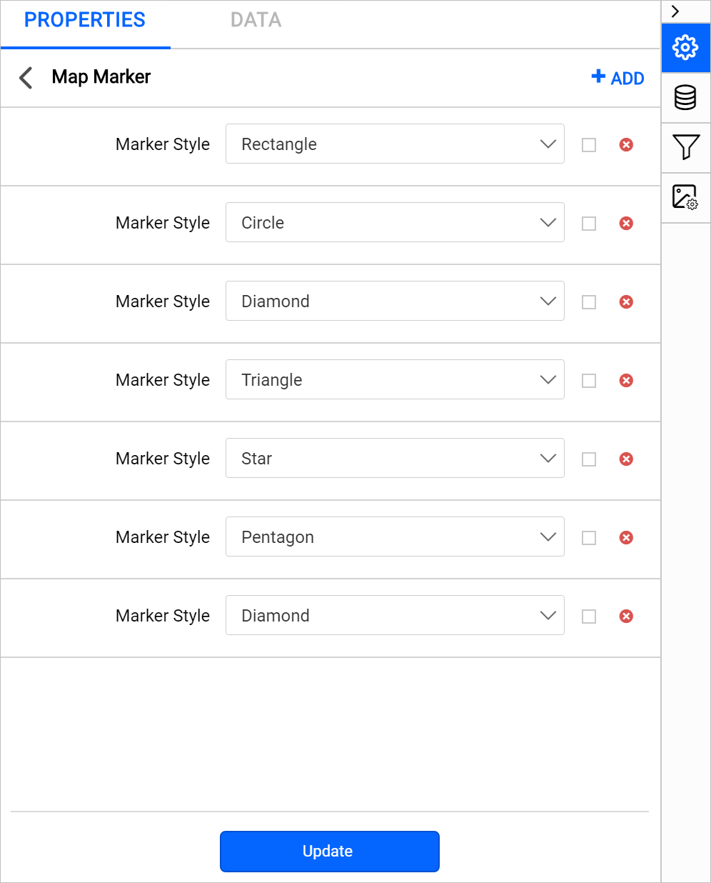 Design map using marker rule | Standalone Report Designer