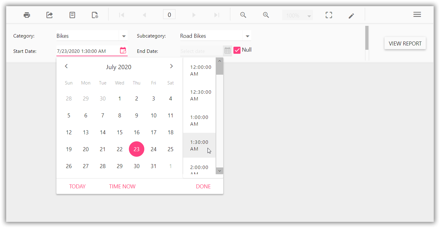 Change The Date Parameter To DateTime UI For Time Values